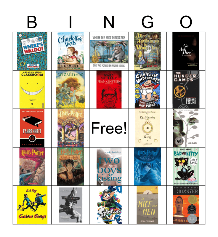 Banned Book Bingo Card