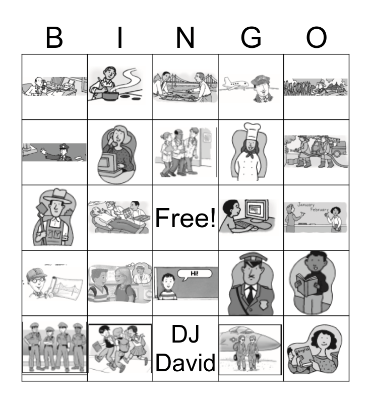 Occupations Bingo Card