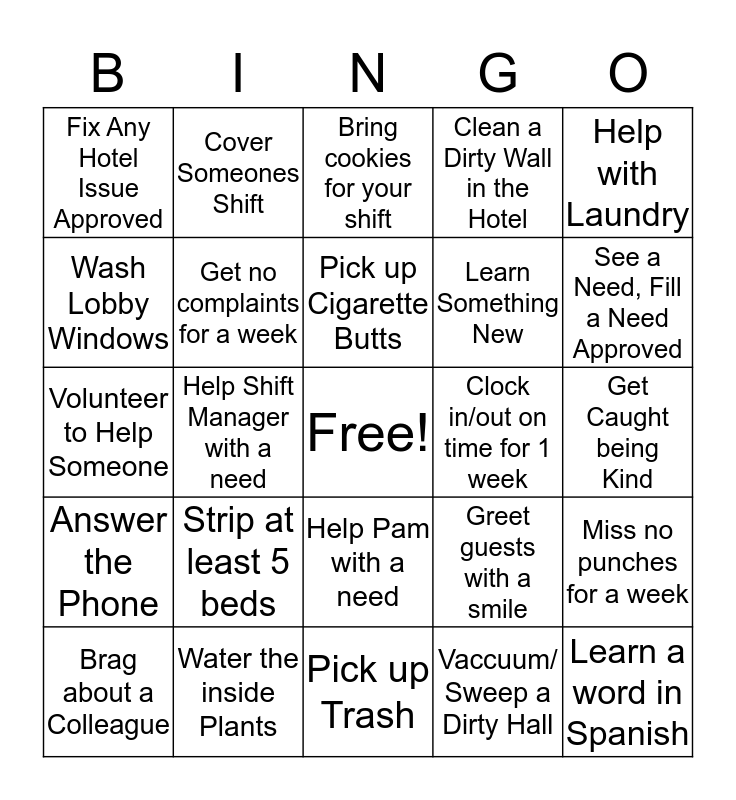 Lets get ready to BINGO! Bingo Card