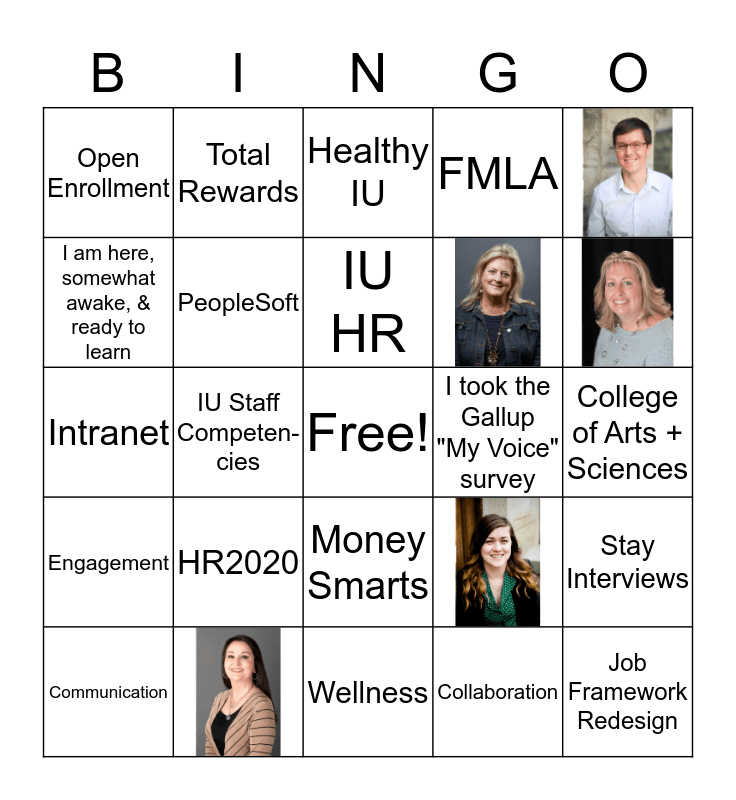 College HR Connect BINGO Card