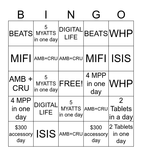 APRIL BINGO Card
