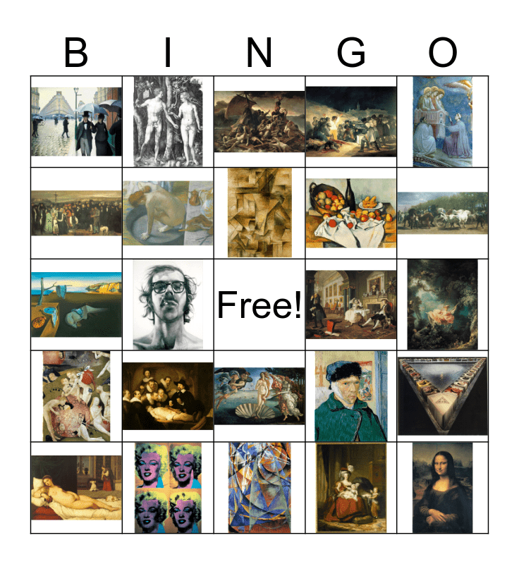 Art History Bingo! Bingo Card