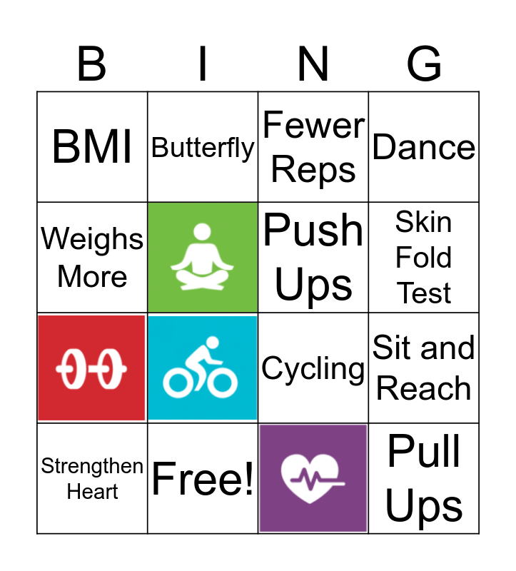Physical Activity Bingo Card