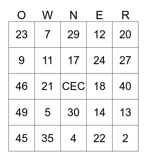 ESOPTober Bingo Card
