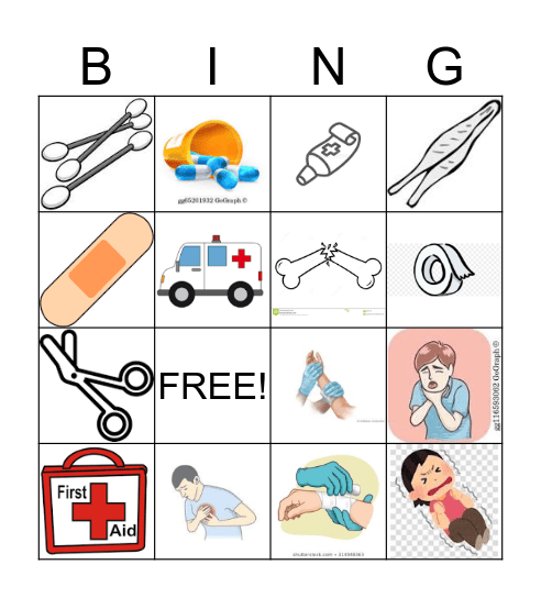 First Aid Bingo Card