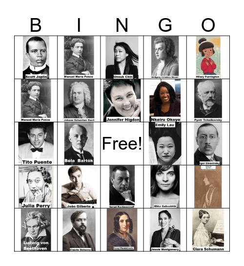 COMPOSER BINGO Card