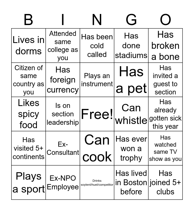 HBS Consulting for Impact Bingo 2019-20 Bingo Card