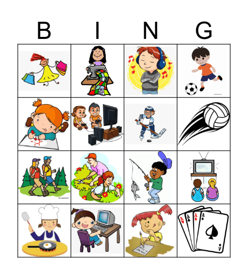 Les passe-temps Bingo Card