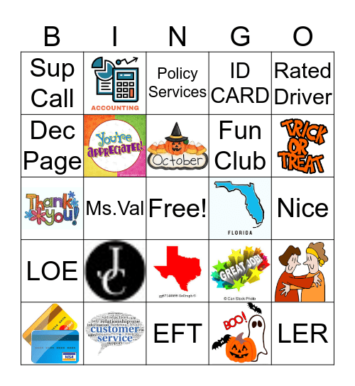 Customer Service 2019 Game 2 Bingo Card