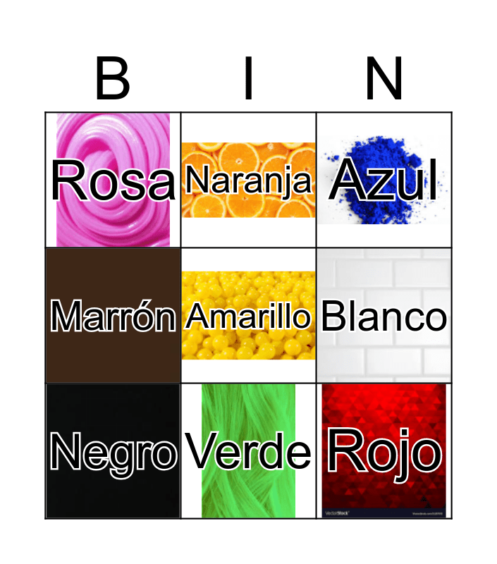 Los Colores Bingo Card