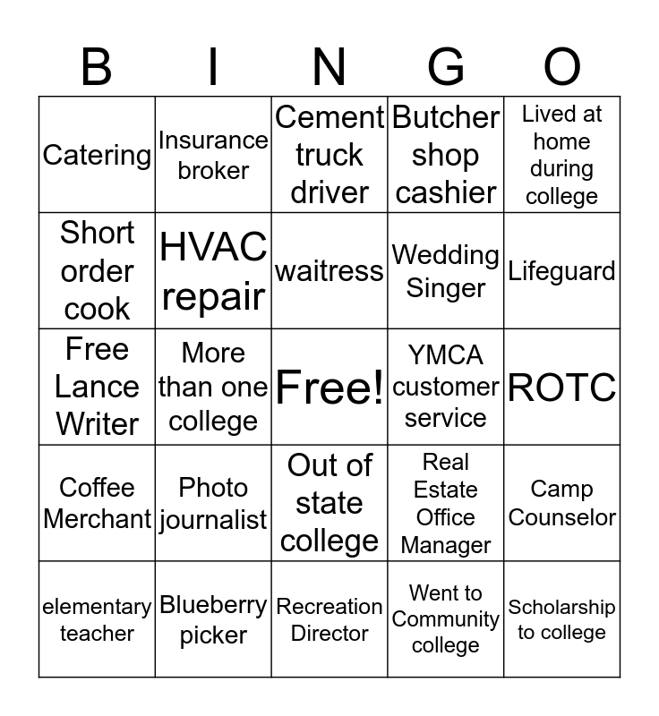 Make a Plan Bingo Card