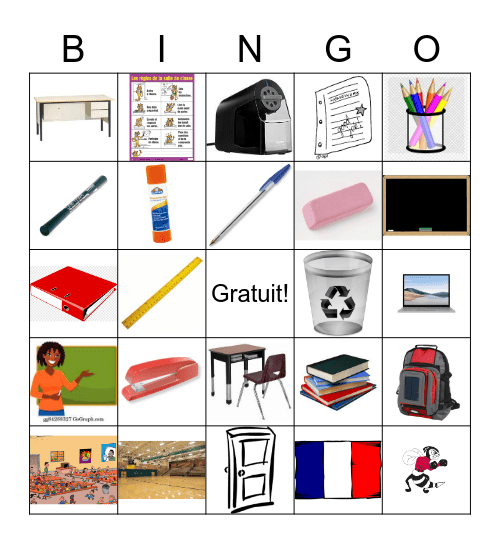 La Salle de Classe Bingo Card