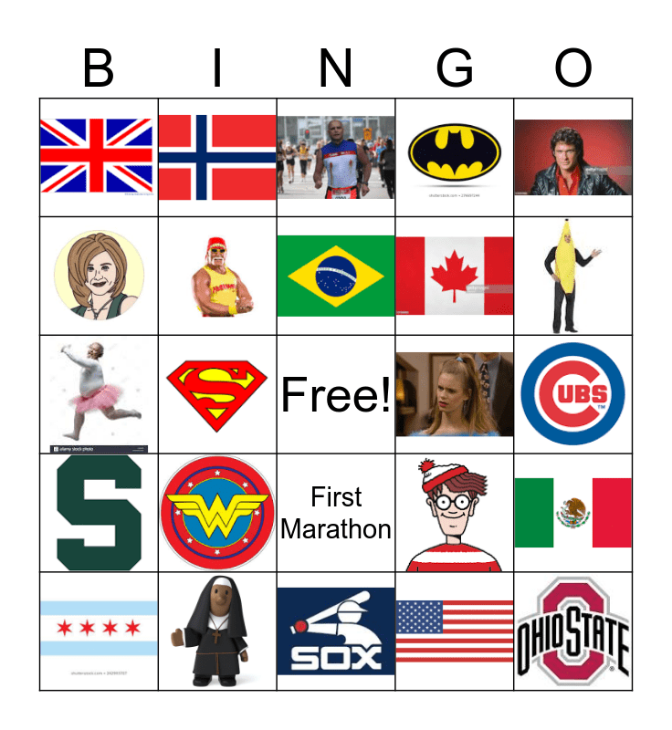 Marathon Bingo Card