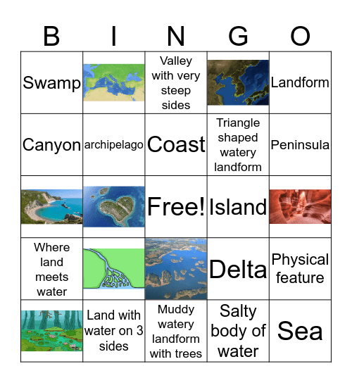 Landform Bingo! Bingo Card