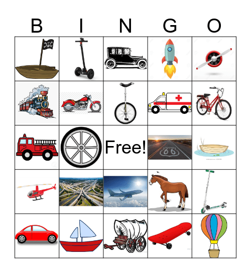 Transportation Bingo! Bingo Card