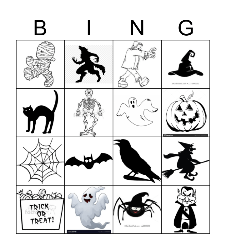 Halloween Bingo for ESL in France Bingo Card