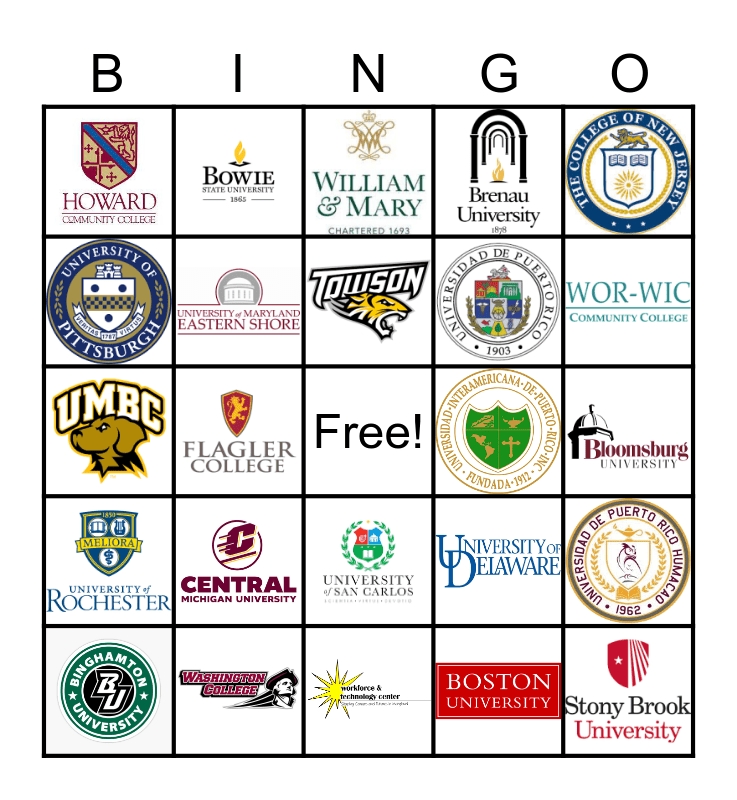 RMS AVID College Bingo Card