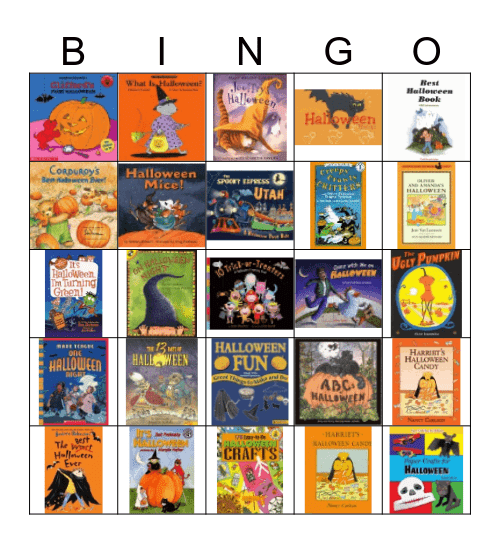Halloween Book Cover Bingo Bingo Card