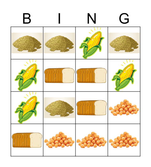 Corn Bingo Card
