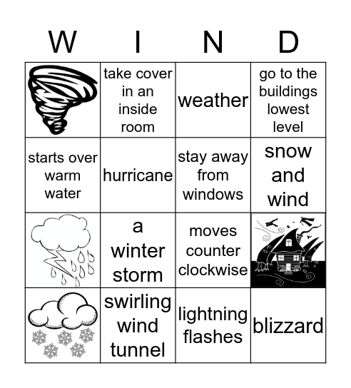 SEVERE WEATHER Bingo Card