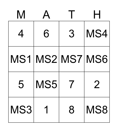 Looking at Student Task 1 Work Bingo Card