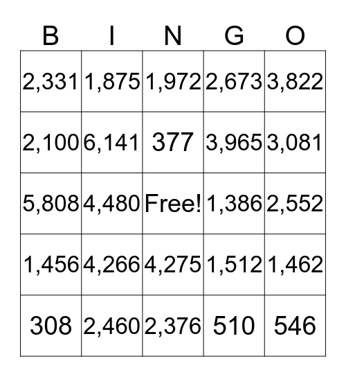 2 Digit x 2 Digit Multiplication!! Bingo Card
