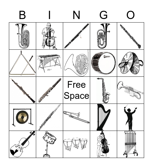 Instruments of the Orchestra Bingo Card