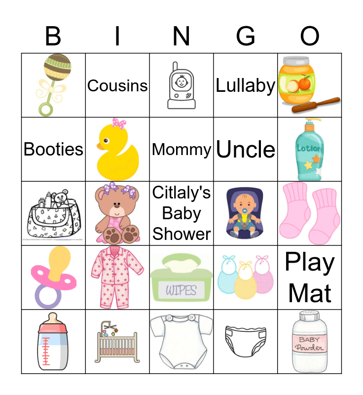 Baby Shower Bingo Card