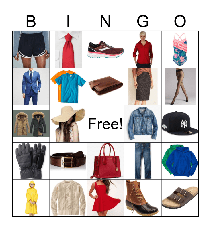 La Ropa Bingo Card
