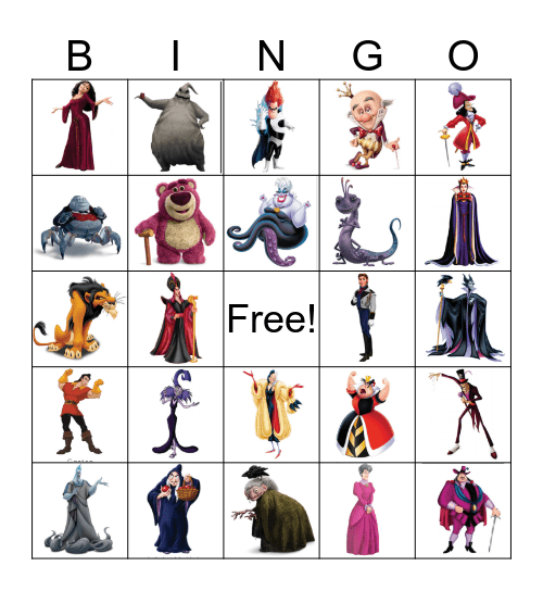 Villain Bingo Card