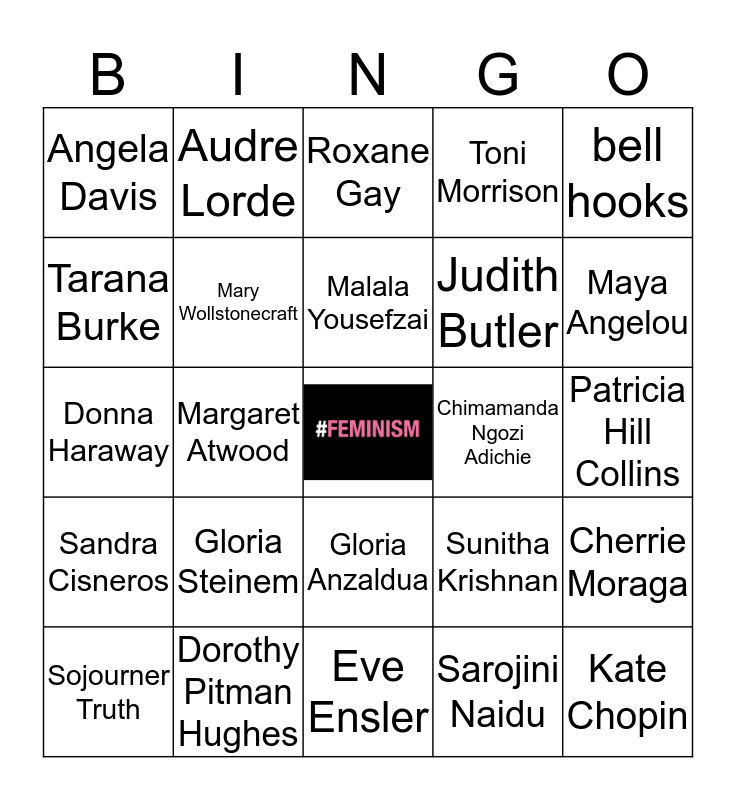 Feminist Bingo Card
