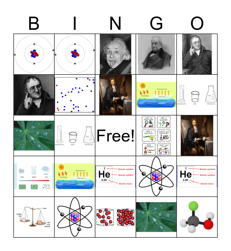 Chemistry Bingo Bingo Card