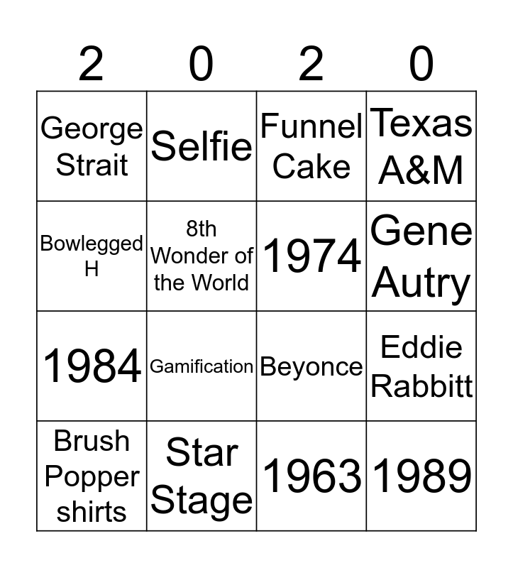 CSS Rodeo Bingo Card