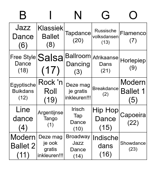 Dans Bingo Card