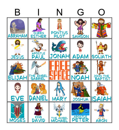 Bible Characters Bingo Card