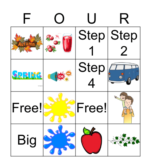 Four in a Row Bingo! Bingo Card