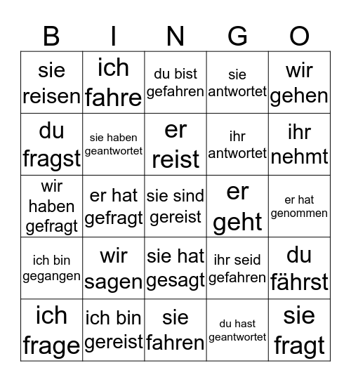 verbbingo Card