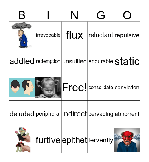 The Bluest Eye Vocabulary Bingo Card