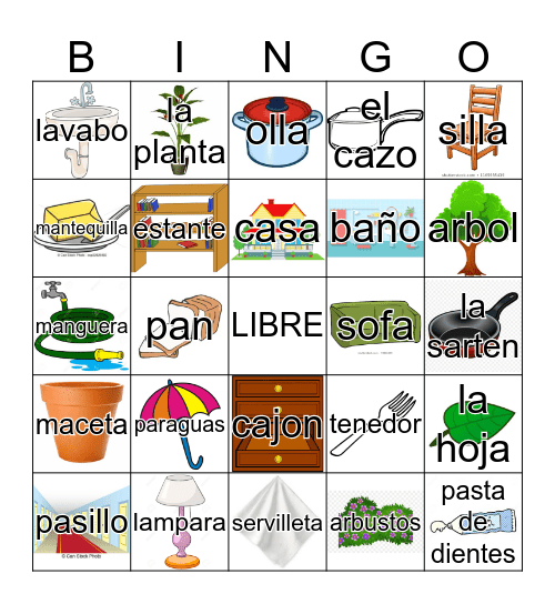 Mi Casa Bingo Card