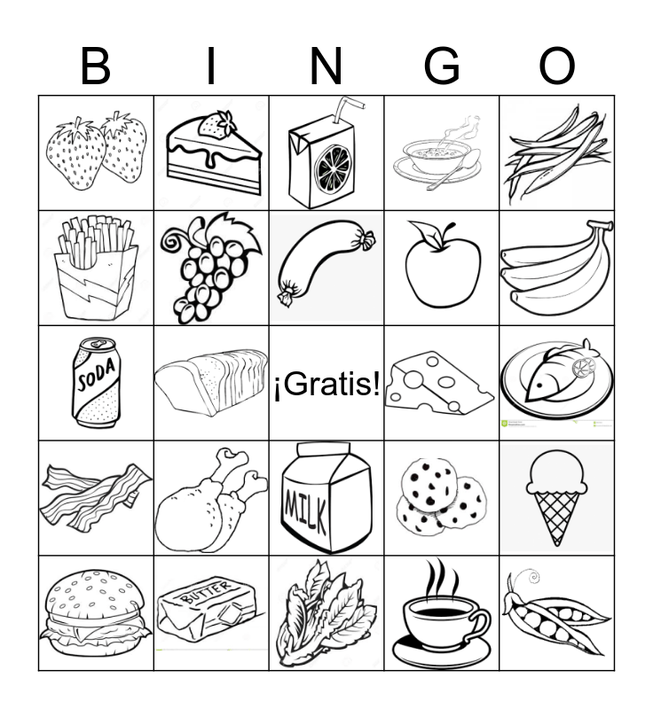 Las Comidas Bingo Card