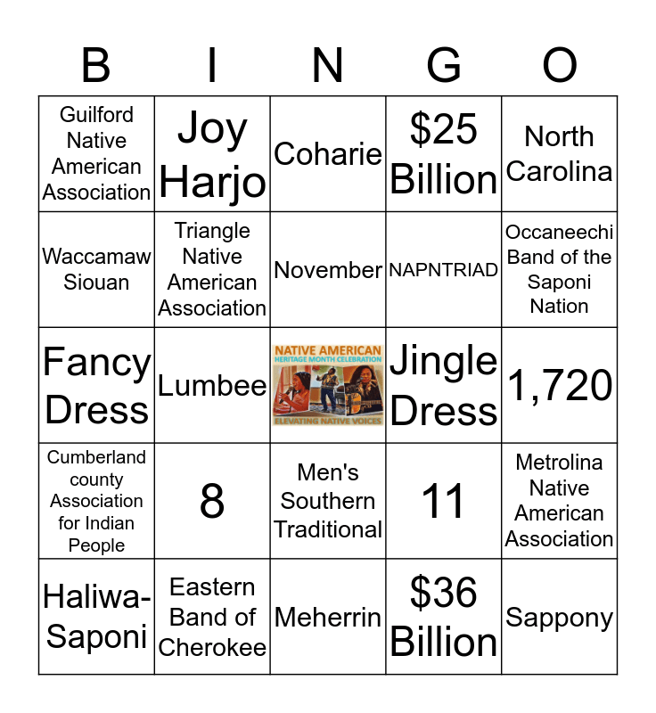 Elevating Native Voices Bingo Card