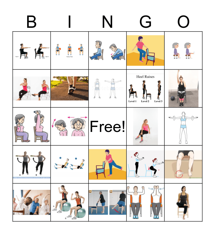 Exercise Bingo Card