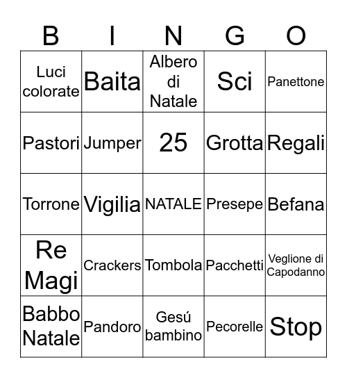 Bingo di Natale Bingo Card
