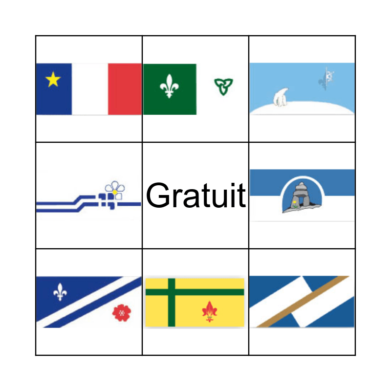 Francophonie Bingo Card