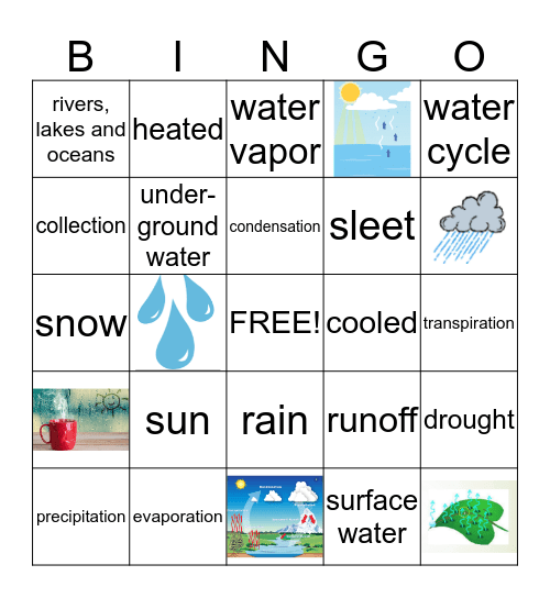 Water Cycle BIngo Card