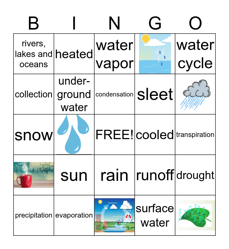 Water Cycle BIngo Card