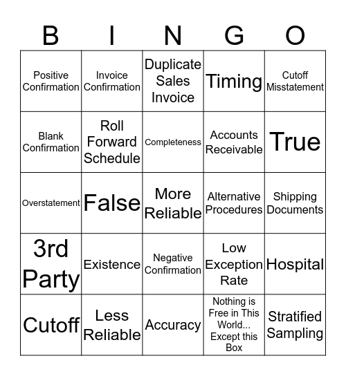 Audit Bingo Card