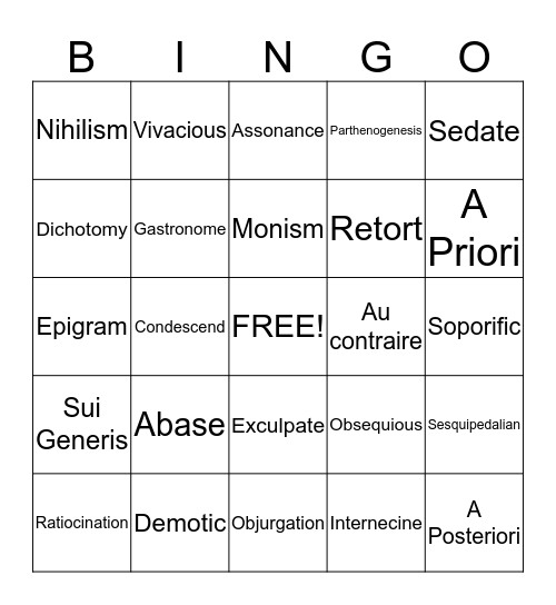 List 34-36 Bingo Card