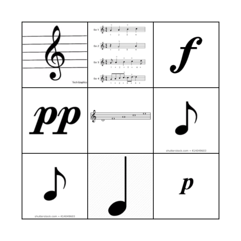 Music Theory Bingo Card