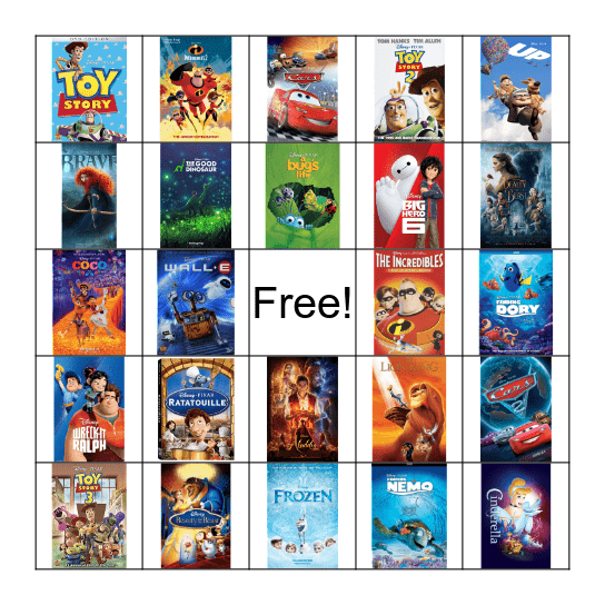 Disney & Pixar Bingo Card🥭 Explore um universo de oportunidades com ...